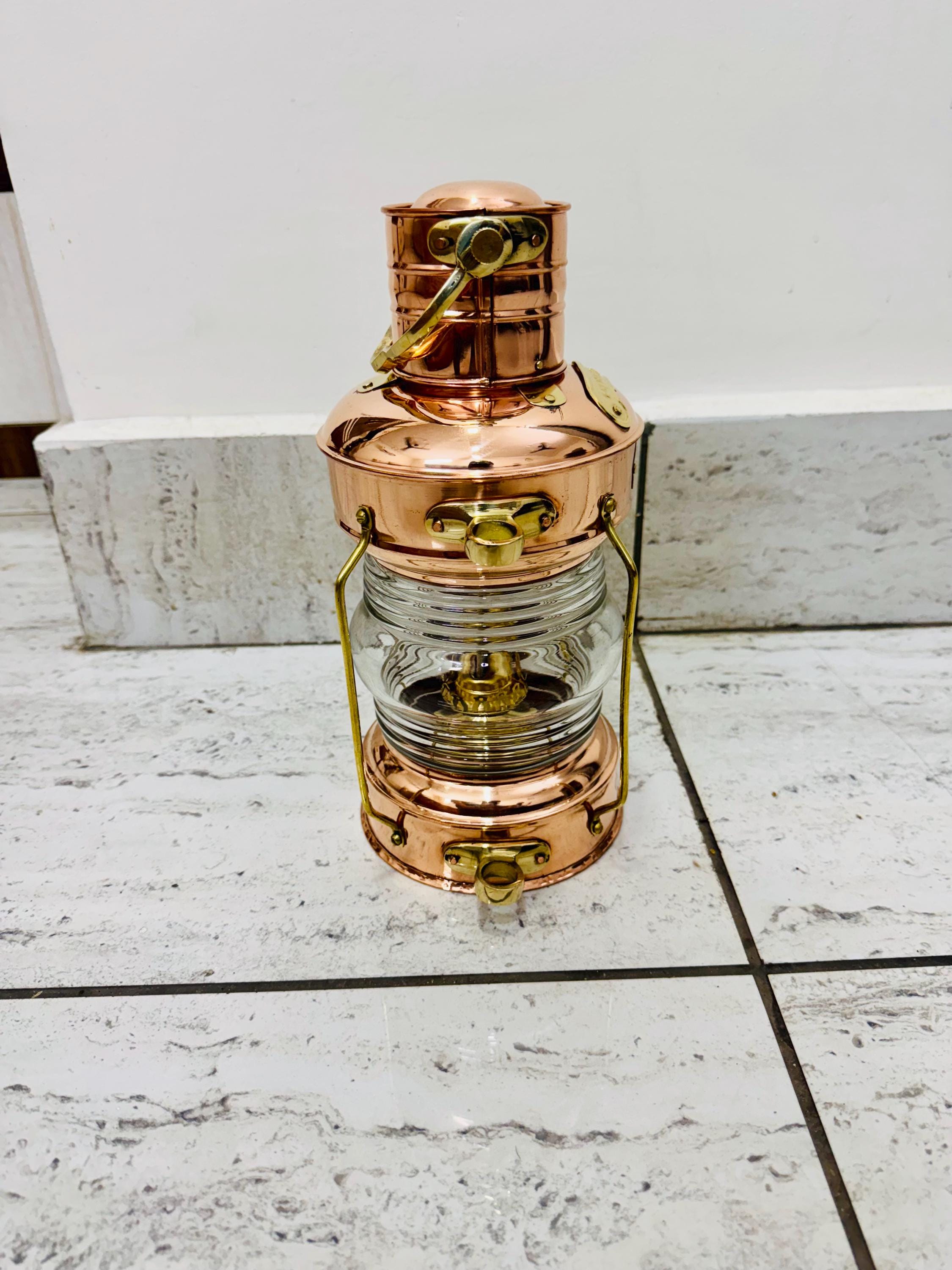 Vintage Nautical Lantern Copper & Brass – 14" Maritime Oil Lamp – Ship ...