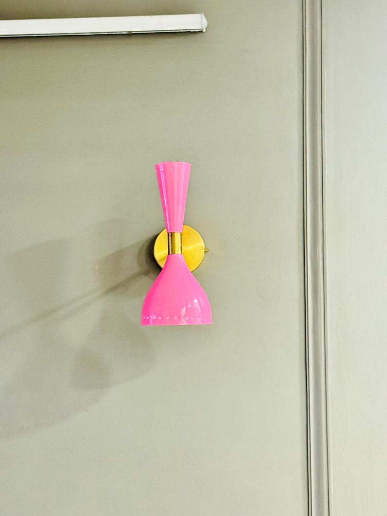 Unique Pink Sconce Pair: Vintage Wall Lighting Fixtures for a Modern ...