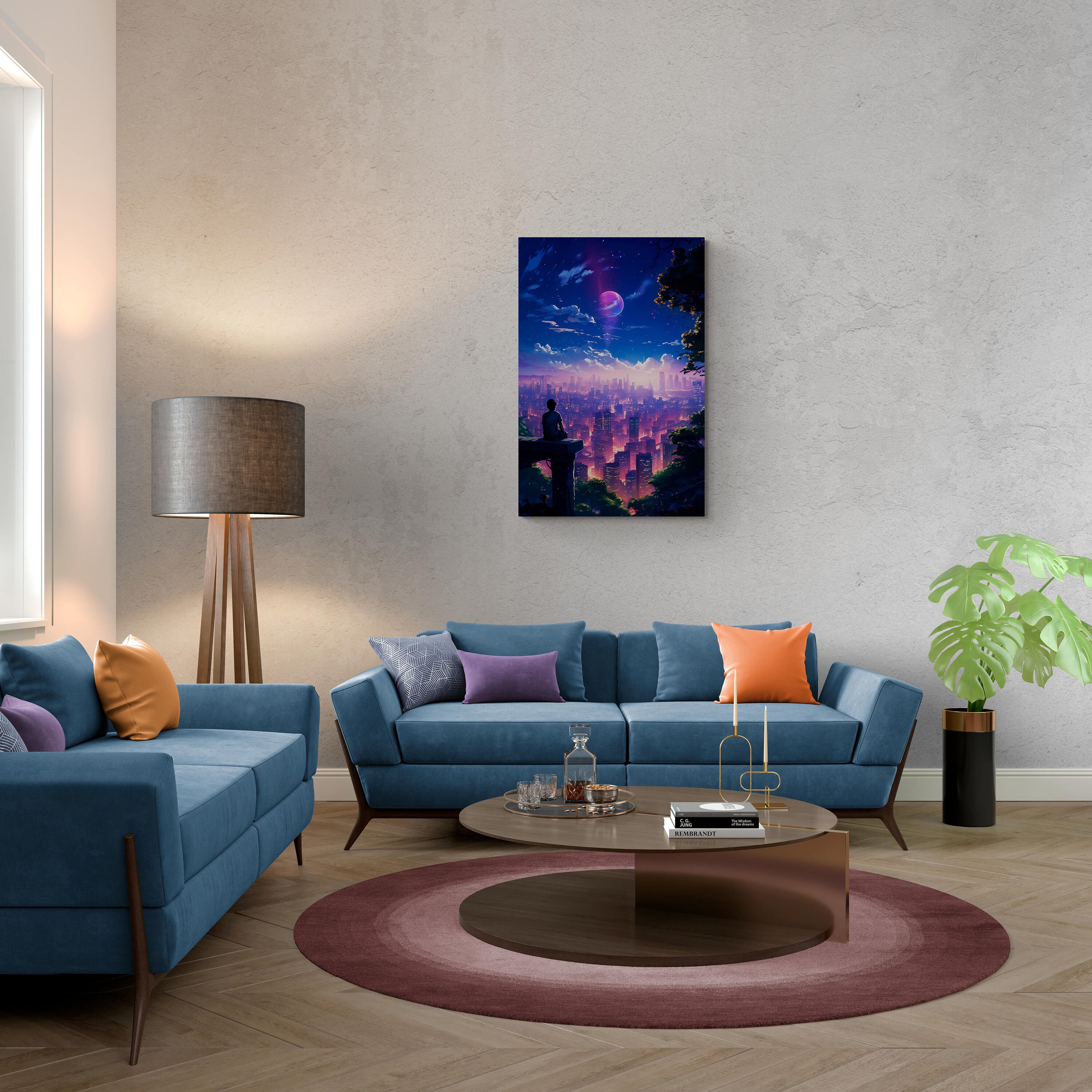 Cyberpunk City Digital Wall Art Futuristic Printable Art - Etsy