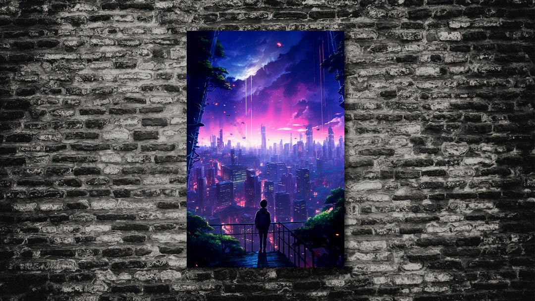 Digital Download Wall Art — Epic Cyberpunk City Art, Printable ...