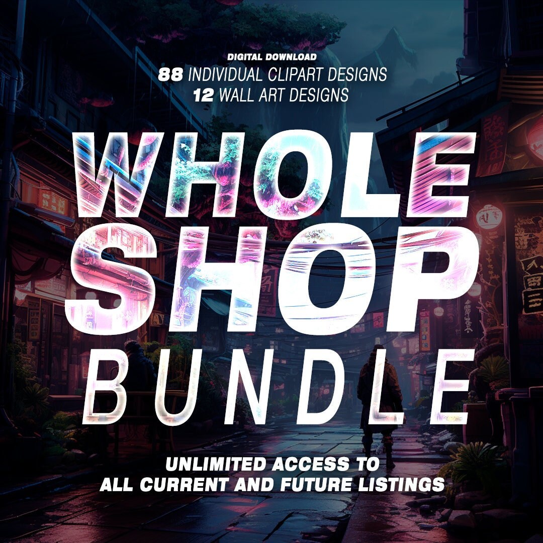 WHOLE SHOP Bundle — Lifetime Clipart & Wall Art Design Access, Digital ...