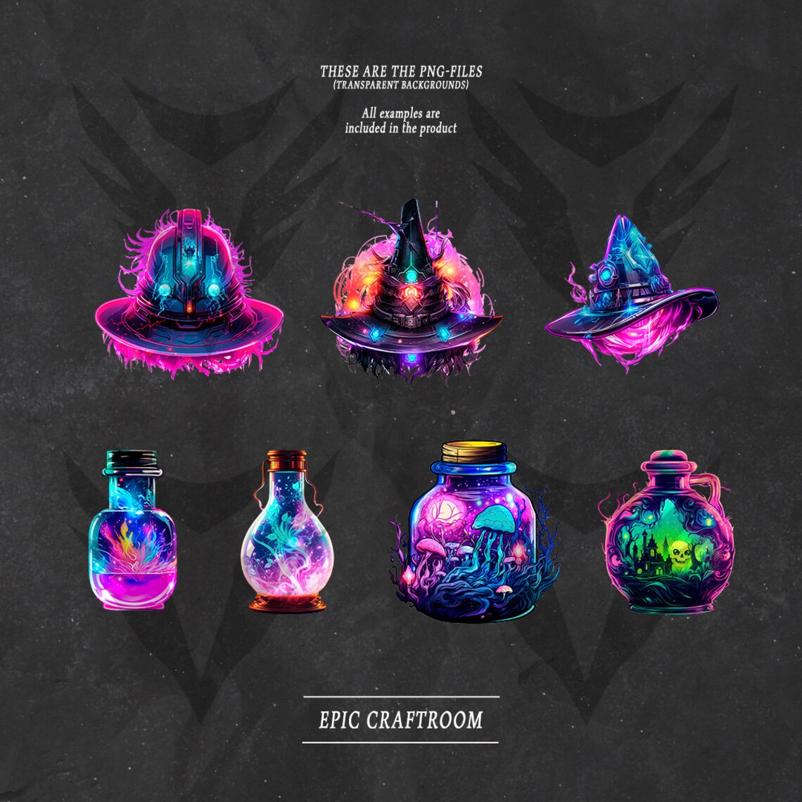 30 Halloween Cyberpunk Clipart Bundle HQ Halloween Clip Art PNG & JPG ...
