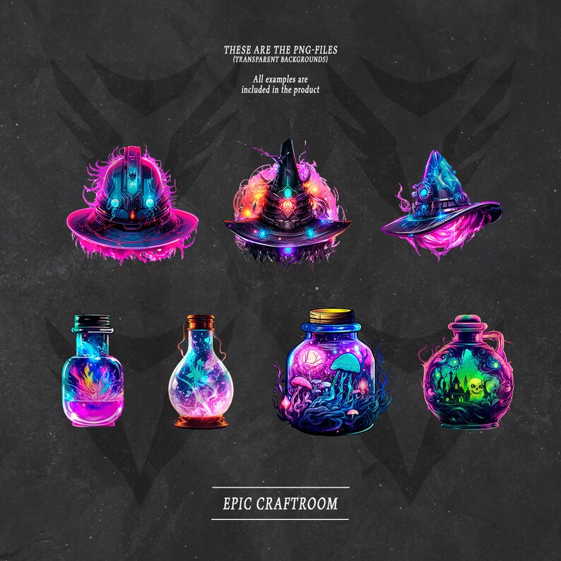 30 Halloween Cyberpunk Clipart Bundle | HQ Halloween Clip Art PNG & JPG ...