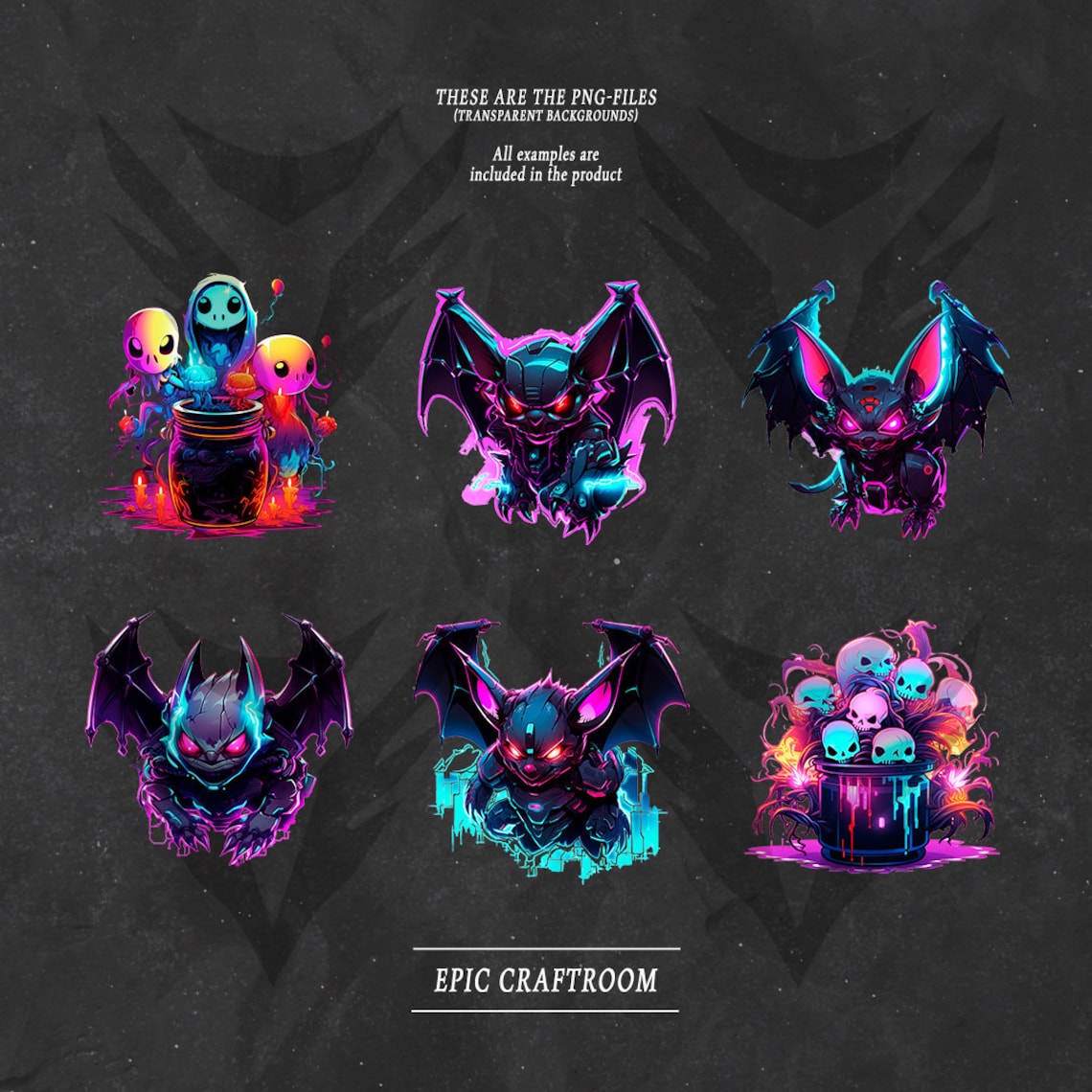 30 Halloween Cyberpunk Clipart Bundle HQ Halloween Clip Art PNG & JPG ...