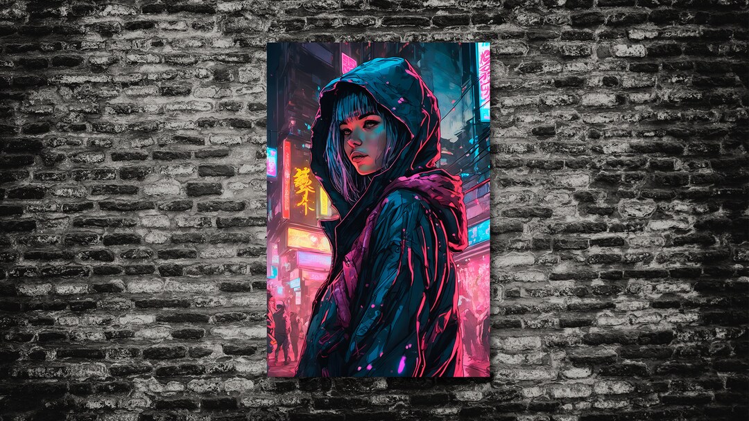 Digital Art File — Japanese Cyber Nights Printable Art, City Art ...