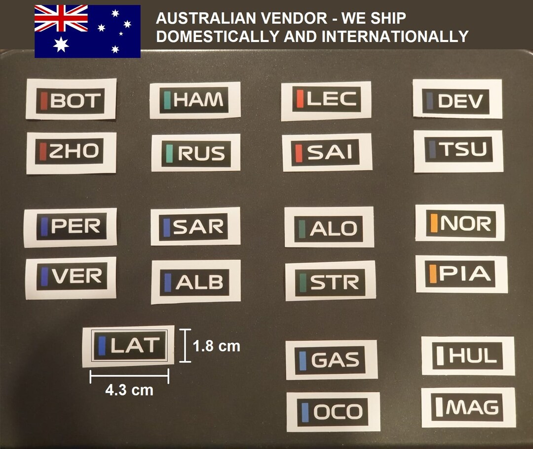 F1 Driver Sticker | F1 Driver Name Sticker | F1 Sticker | Formula One ...