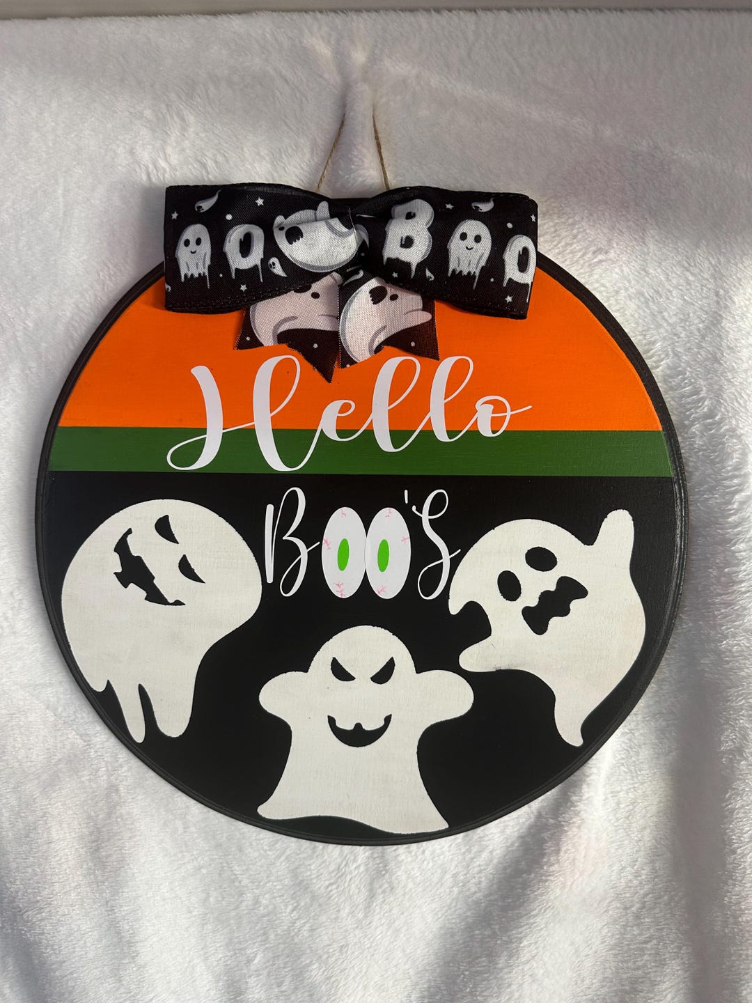 Hello Boo's Halloween Door Sign With Glow in the Dark Ghosts - Etsy