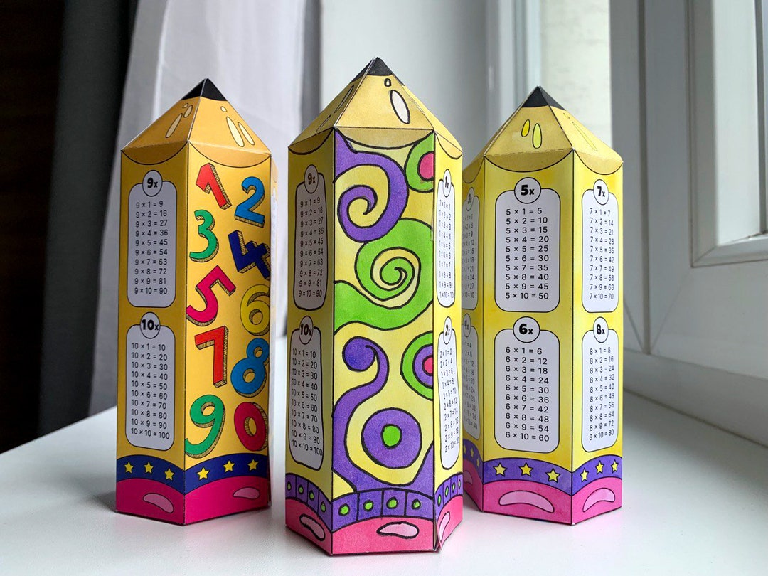 Multiplication Table Pencil Templates for Paper Crafting - Etsy