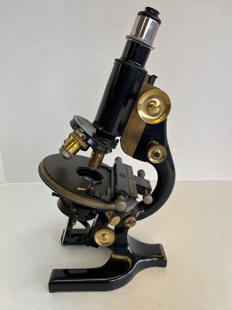 Vintage 1930s Spencer Monocular Compound Light Microscope With Wooden ...