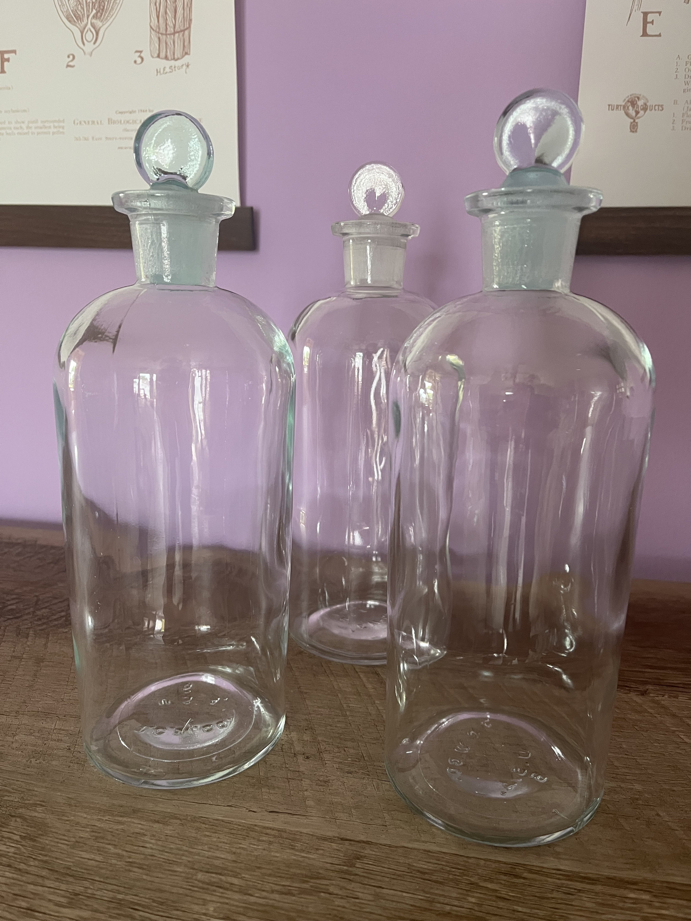 1 Liter T. C. Wheaton Chemistry Bottle With Glass Stopper - Etsy