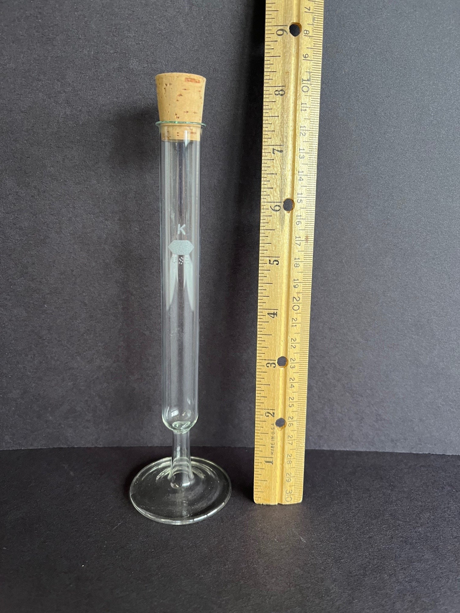 Glass Tube on Stem 30 Ml Volume 7.5 Inches Tall With Cork Stopper - Etsy