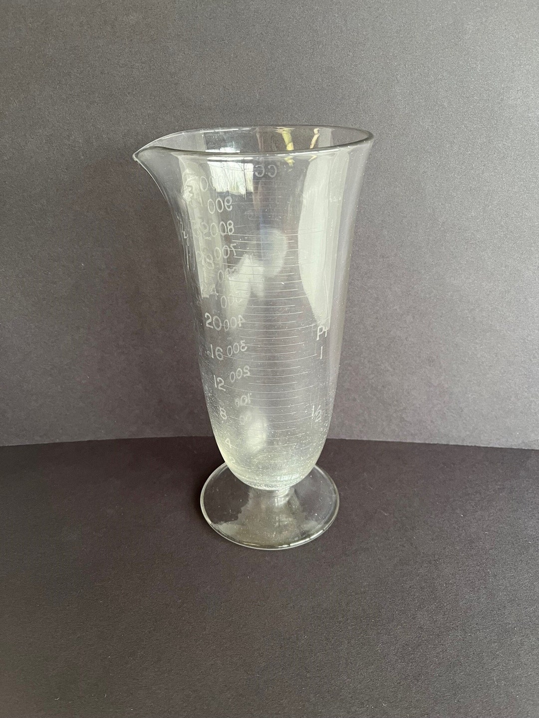 Vintage 1 Liter Conical Graduated Cylinder Large Pharmaceutical ...