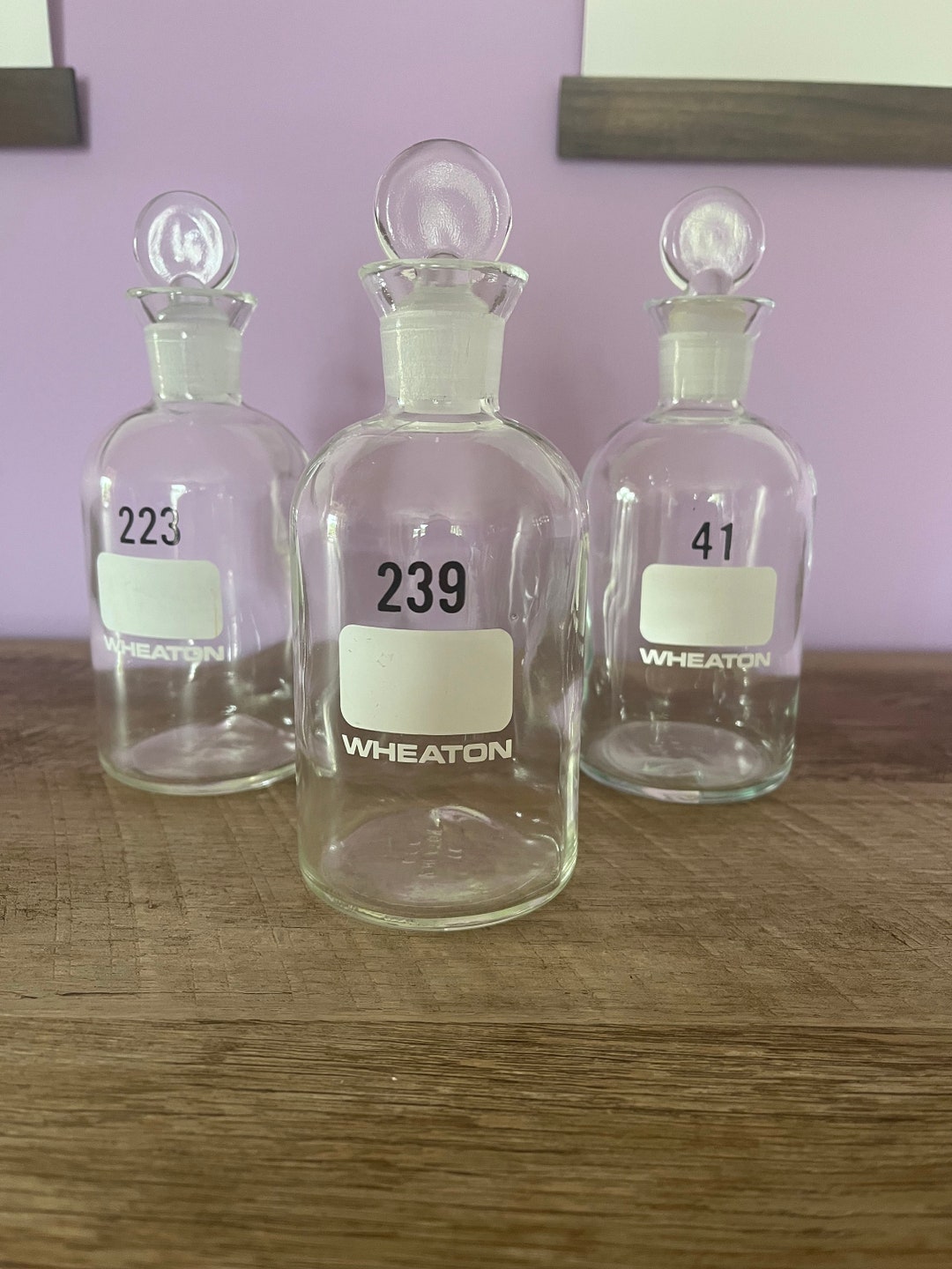 250 Milliliter T. C. Wheaton Chemistry Bottle With Glass Stopper - Etsy