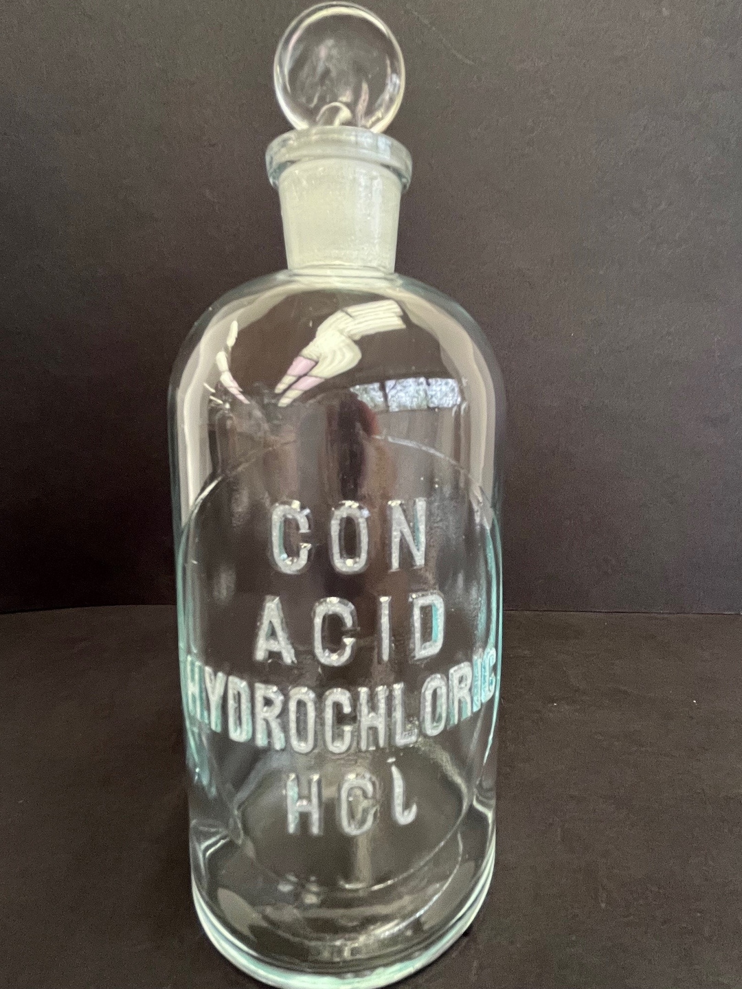 500 Ml Hydrochloric Acid Glass Apothecary chemistry Bottle With Glass ...