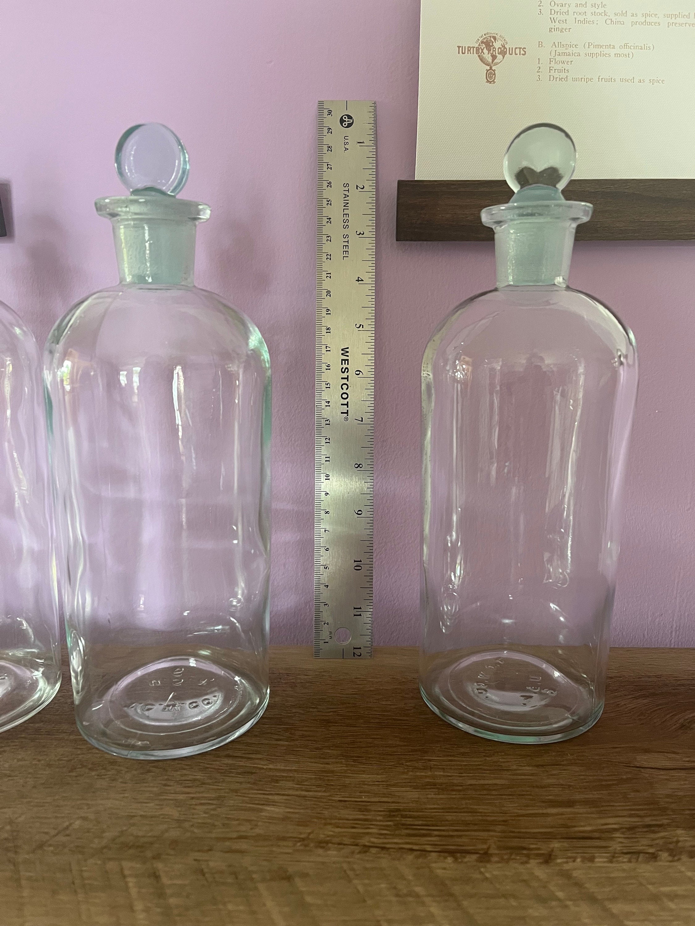 1 Liter T. C. Wheaton Chemistry Bottle With Glass Stopper - Etsy