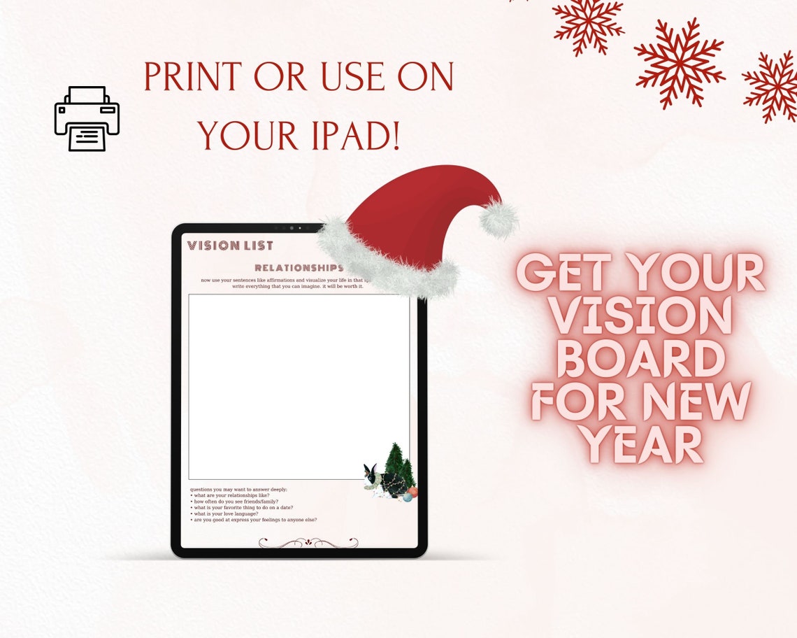 2025 Vision Board Journal Life Vision List Pdf, Future Self Vision ...