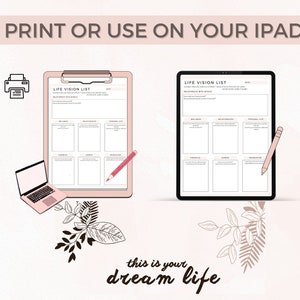 2025 Vision Board Journal Life Vision List Pdf, Future Self Vision ...