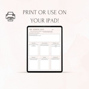 2024 Manifestation Journal Worksheet Life Vision List Pdf, Vision Board ...