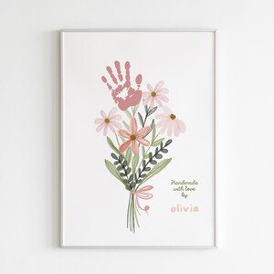 Handprint Art Print Mothers Day Flower Handprint Craft for Toddlers ...