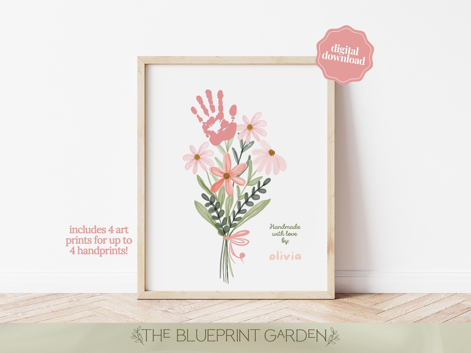 Handprint Art Print Mothers Day Flower Handprint Craft for Toddlers ...