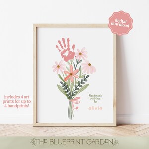 Handprint Art Print Mothers Day Flower Handprint Craft for Toddlers ...
