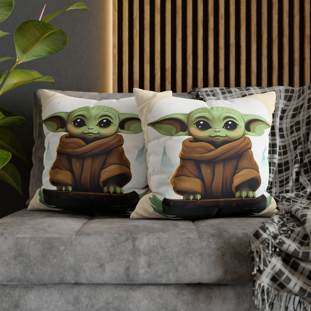 Grogu Baby Yoda Printed Special Design Pillow Case Spun Polyester ...