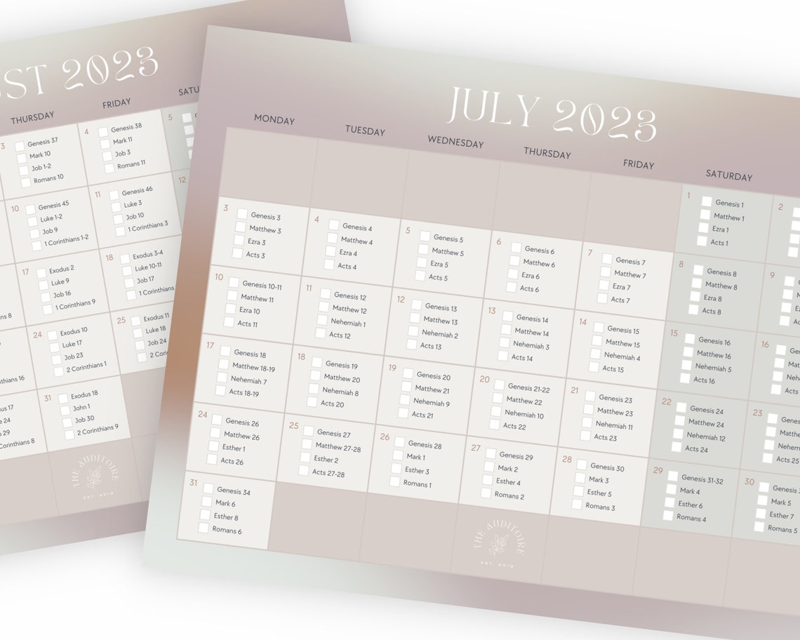 Printable Daily Bible Reading Plan 2023-2024 4 Readings per Day Read ...