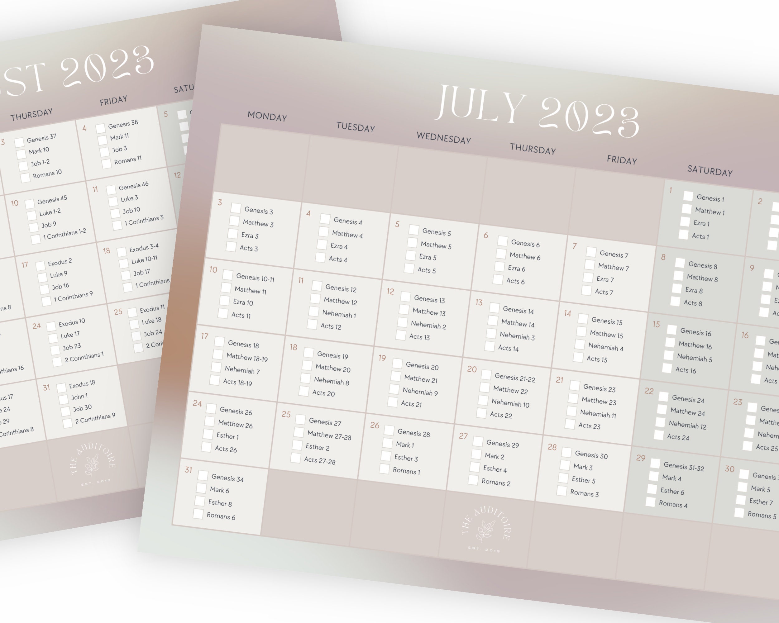 Printable Daily Bible Reading Plan 2023-2024 4 Readings per Day Read ...