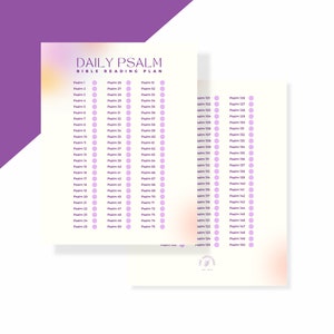 Printable Daily Psalm Bible Reading Plan Psalm a Day Spiritual Growth ...