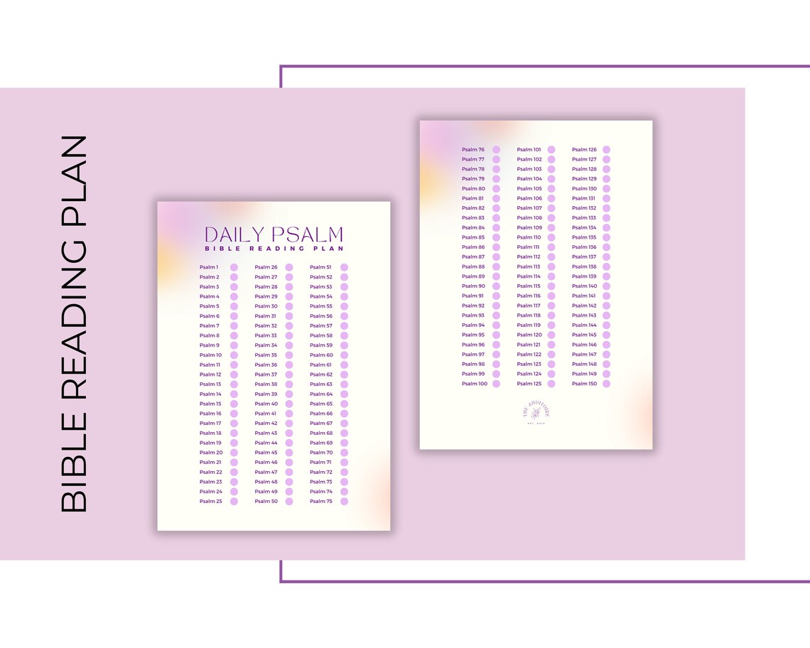 Printable Daily Psalm Bible Reading Plan Psalm a Day Spiritual Growth ...