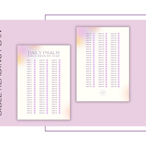 Printable Daily Psalm Bible Reading Plan Psalm a Day Spiritual Growth ...