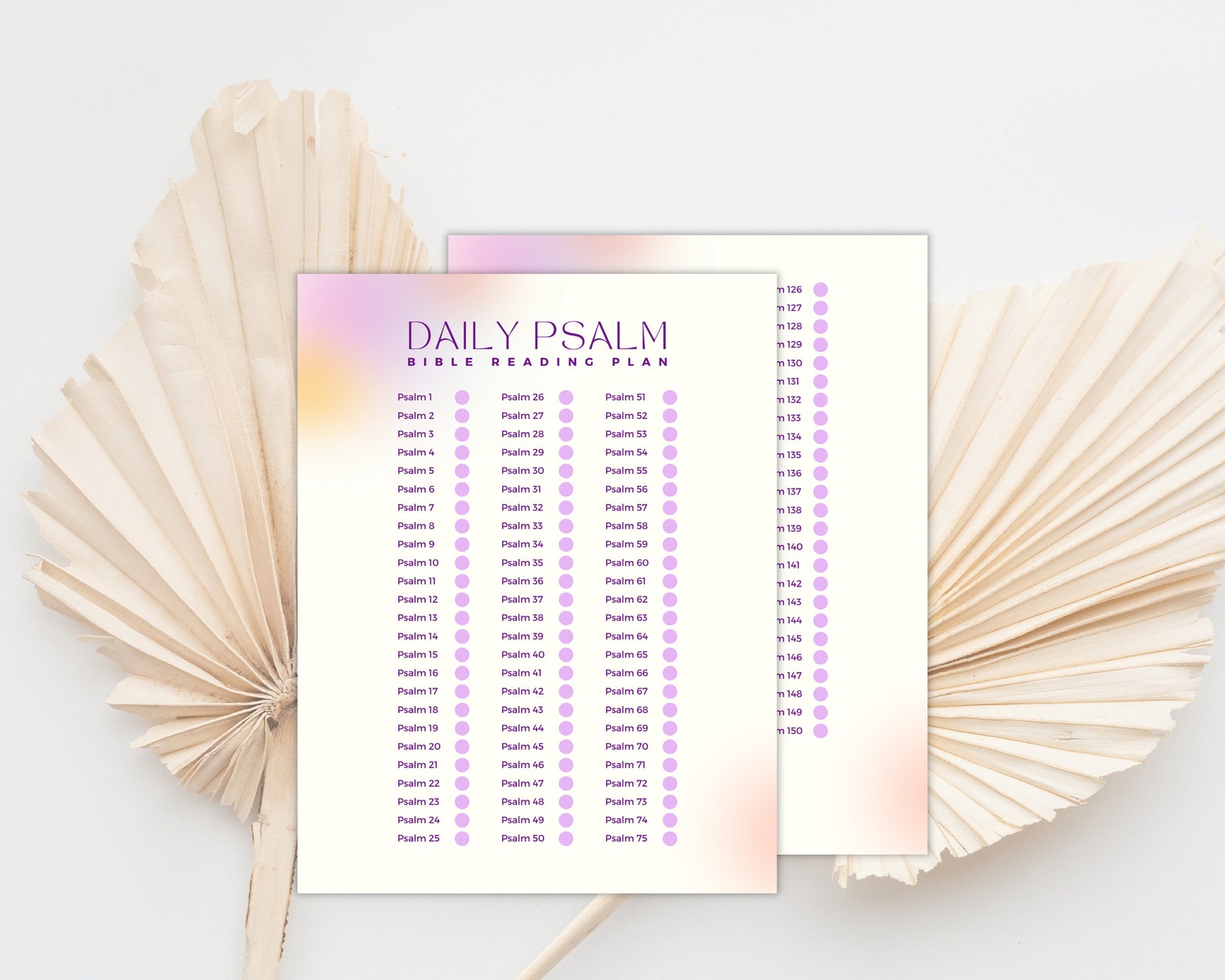 Printable Daily Psalm Bible Reading Plan Psalm a Day Spiritual Growth ...