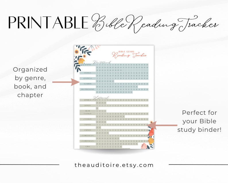 Printable Bible Reading Tracker Scripture Genres Bible Study Organizer Scripture Tracker ...