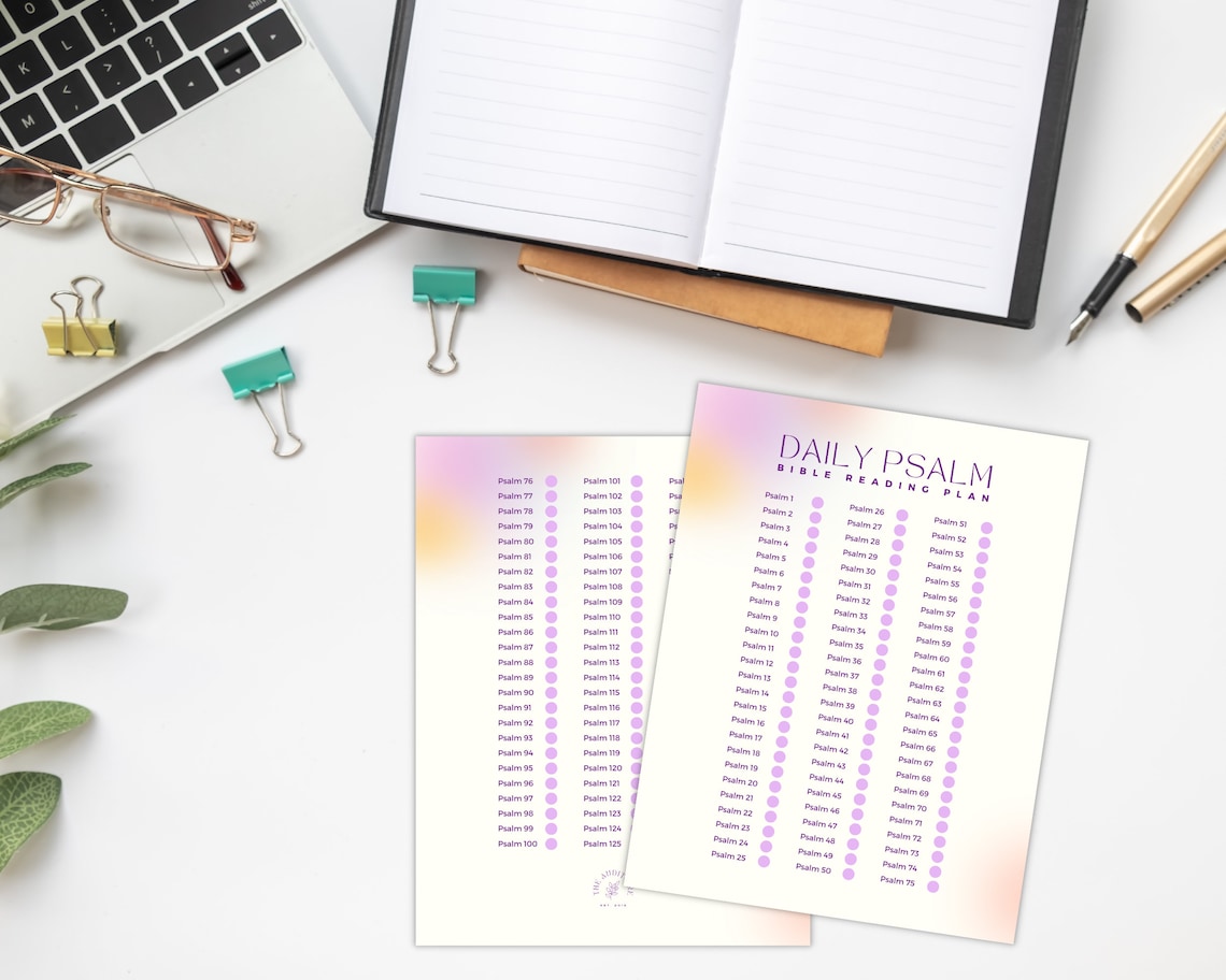 Printable Daily Psalm Bible Reading Plan Psalm a Day Spiritual Growth ...