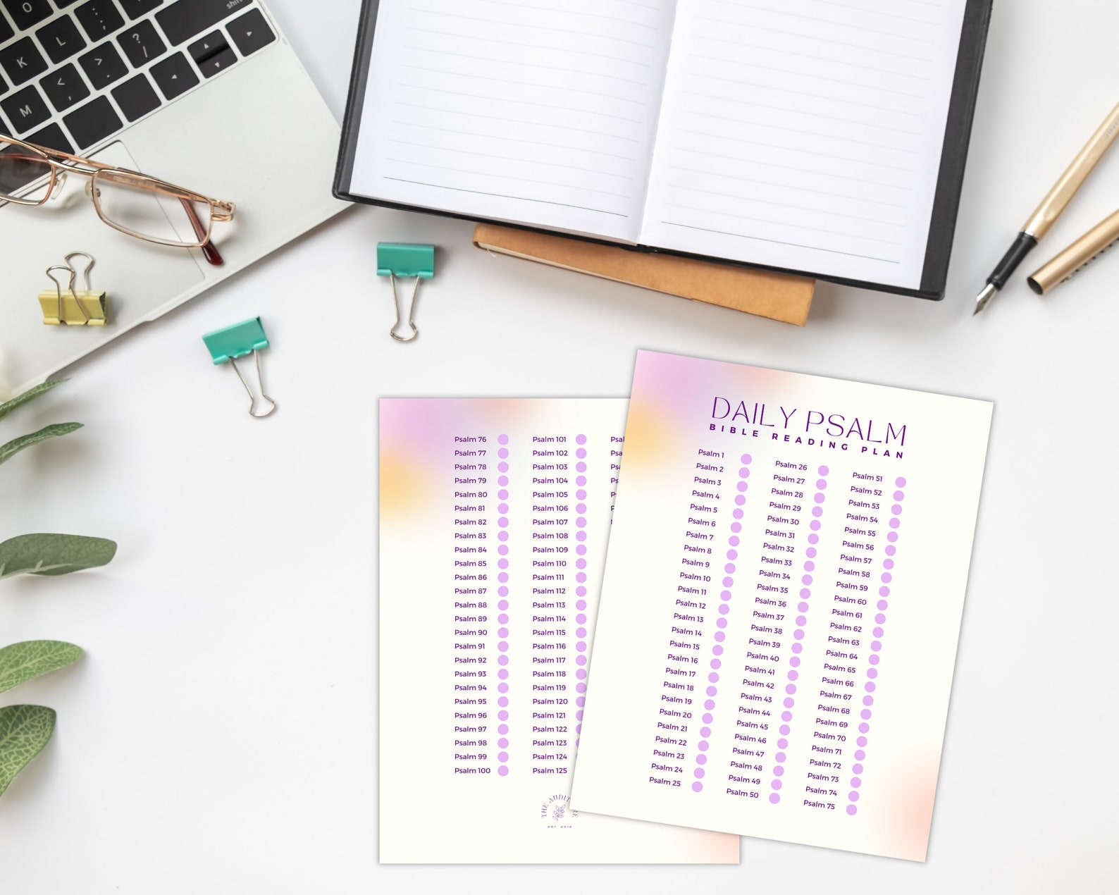 Printable Daily Psalm Bible Reading Plan Psalm a Day Spiritual Growth ...