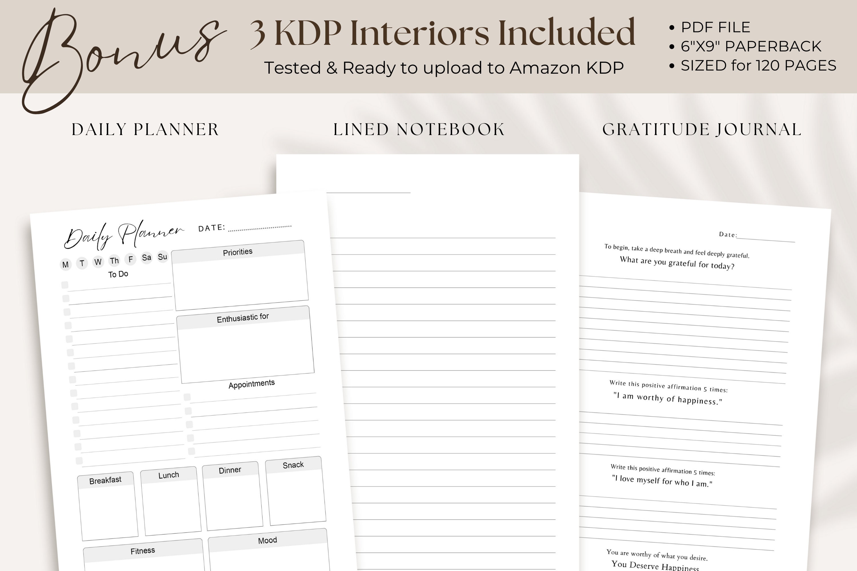 18 KDP Book Cover Templates Bundle Editable in Canva 6”x 9" Paperback ...