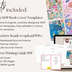 6 Amazon KDP Book Cover Templates, Editable in Canva, 6x 9 Paperback ...