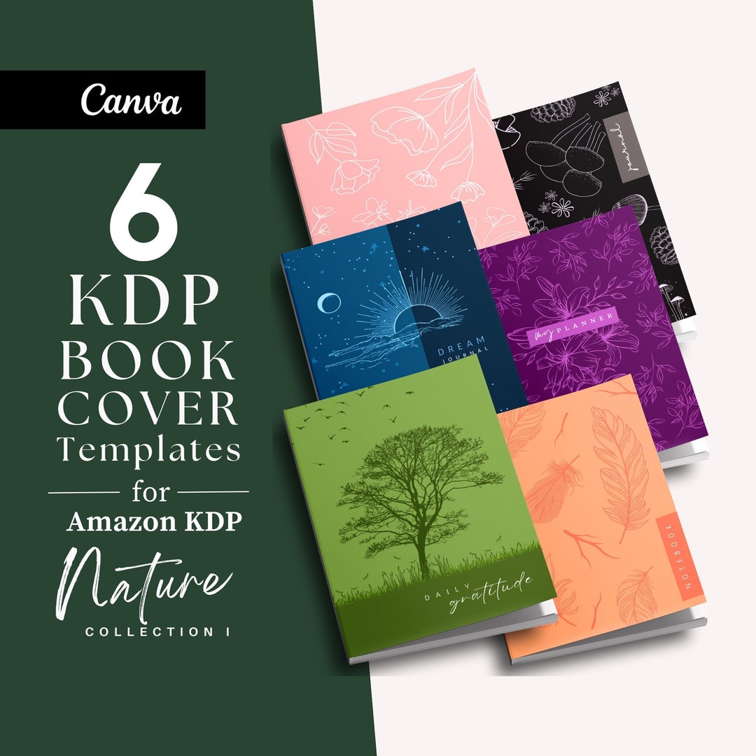 6 KDP Book Cover Templates, Editable in Canva, 6”x 9" Paperback for 120 ...