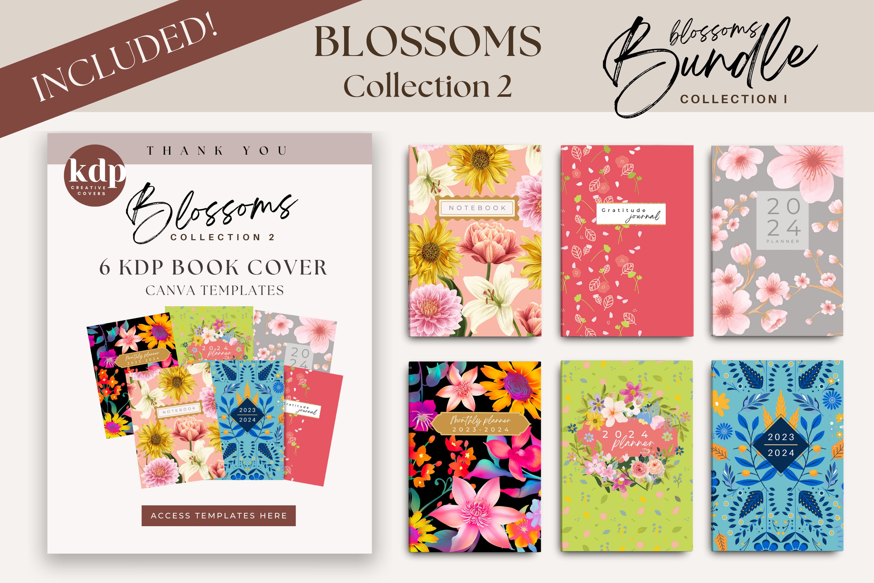 18 KDP Book Cover Templates Bundle Editable in Canva 6”x 9" Paperback ...