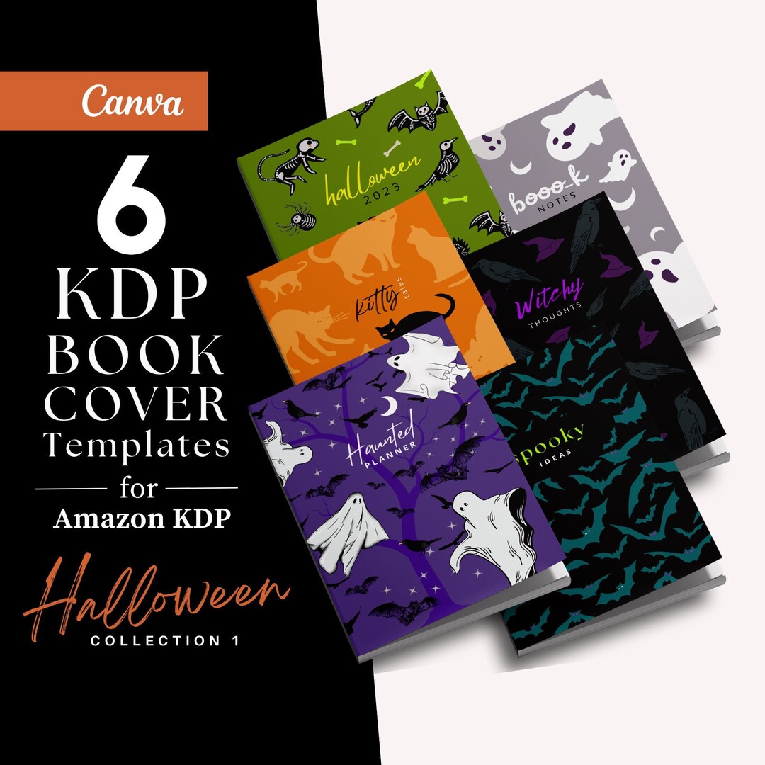 HALLOWEEN Book Covers - 6 KDP Book Cover Templates, Editable in Canva ...