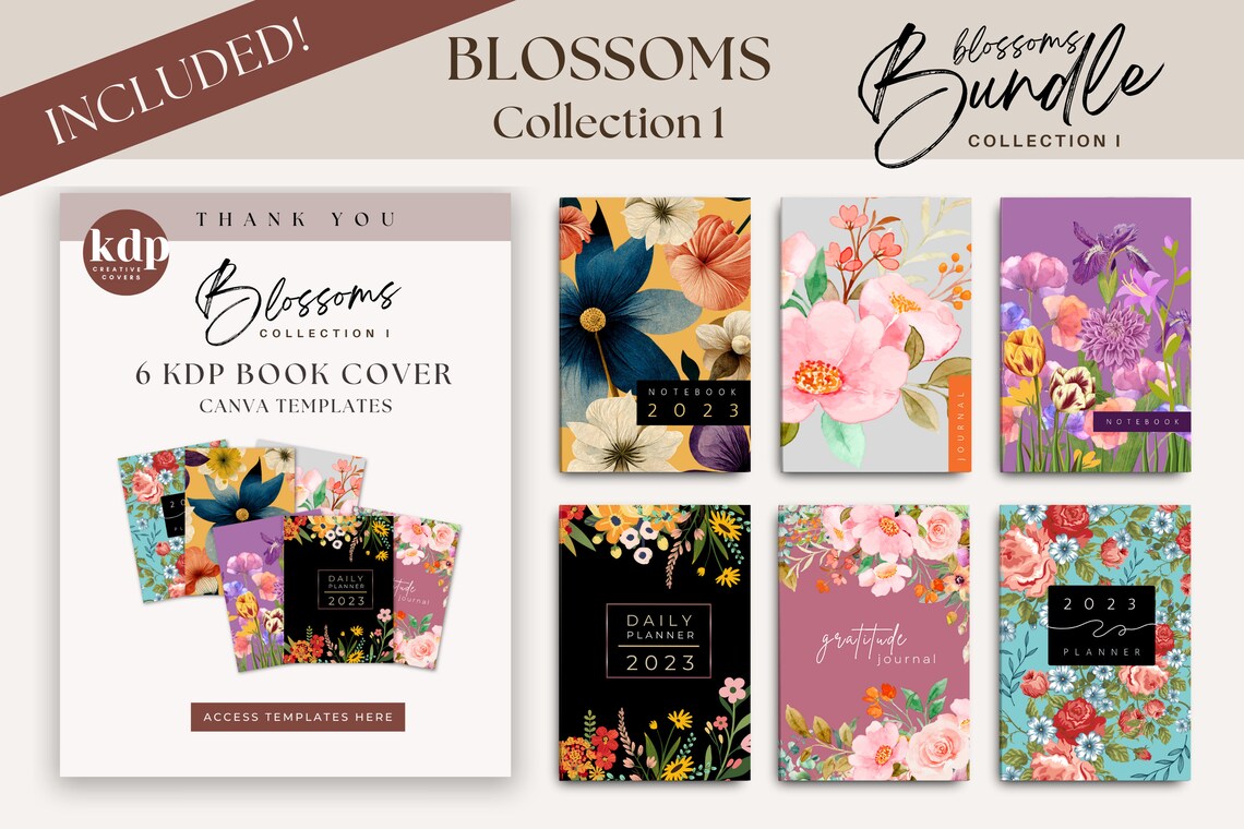 18 KDP Book Cover Templates Bundle Editable in Canva 6”x 9" Paperback ...
