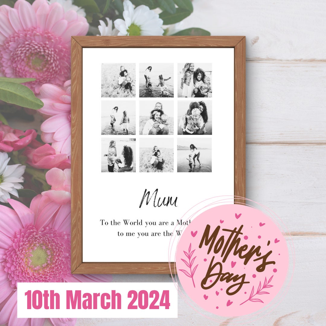 Personalized Mother's Day 2024 Photo Print Custom A4 Size Choose 1 or 9 ...