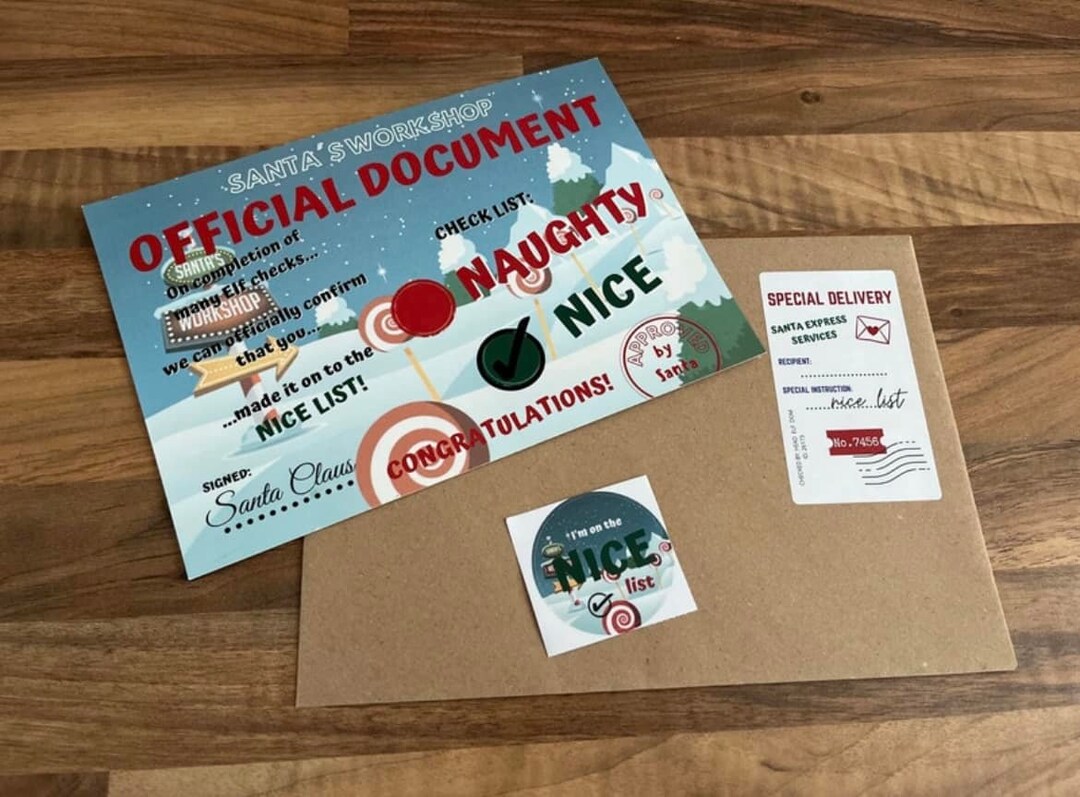 Santa's Nice List Certificate, I'm on the Nice List, December Box ...