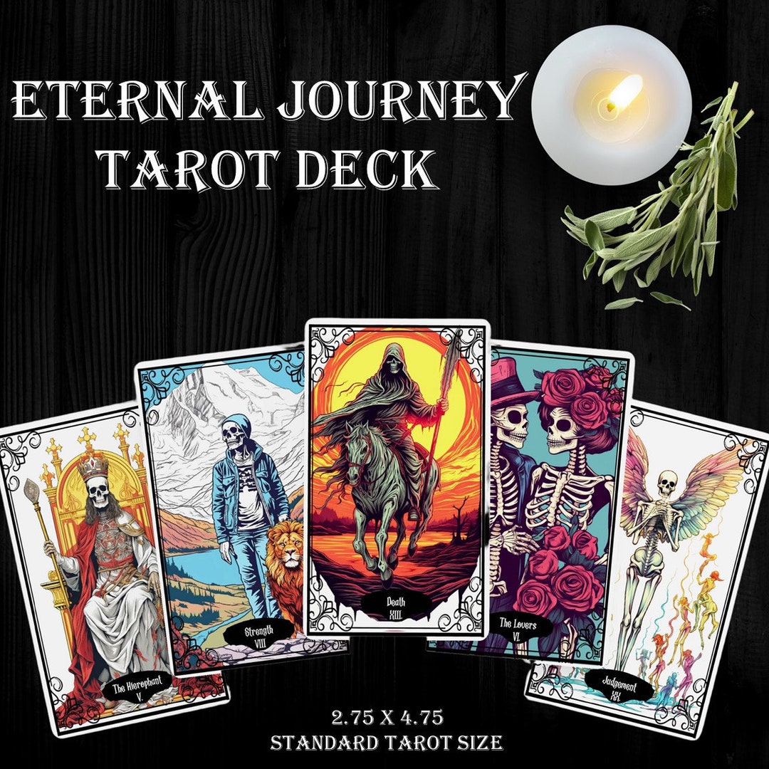Eternal Journey Tarot Deck 78 Tarot Card Deck Skeleton Tarot - Etsy