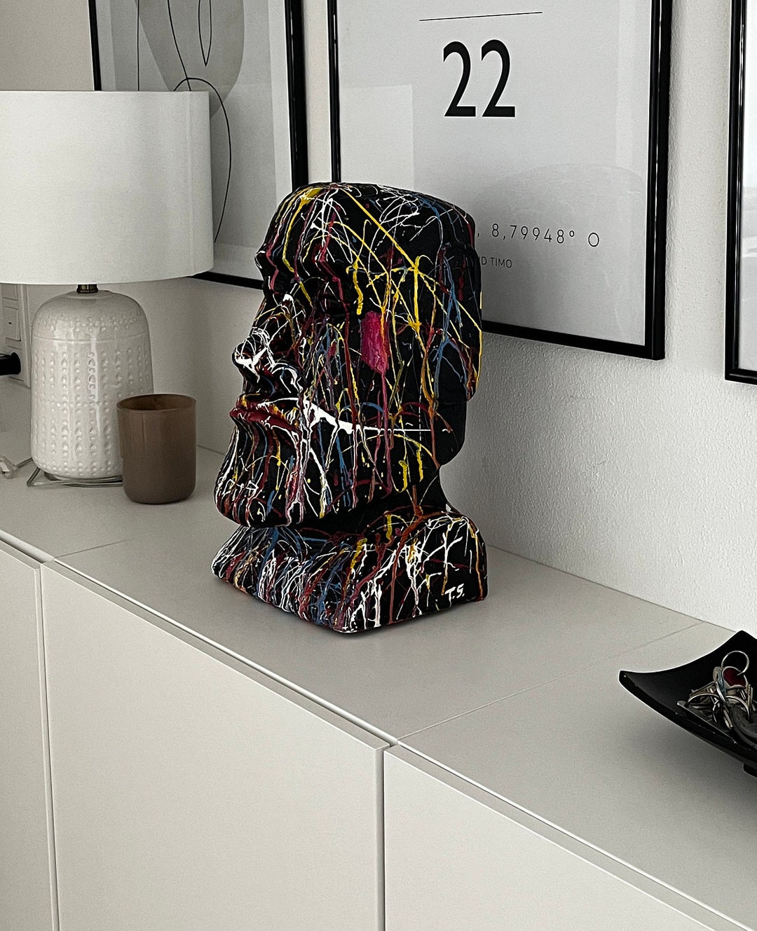Osterinsel Kopf Figur durch Pop Art inspiriert | perfekte Deko - Etsy.de