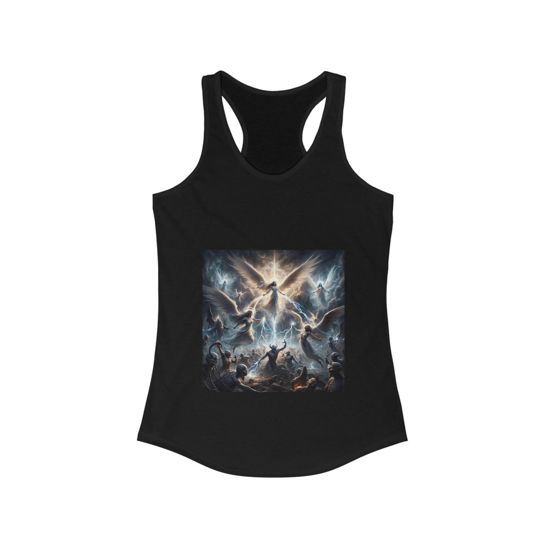 Angelic Storm. Angels Clash With Demons Amidst Lightning Strikes ...