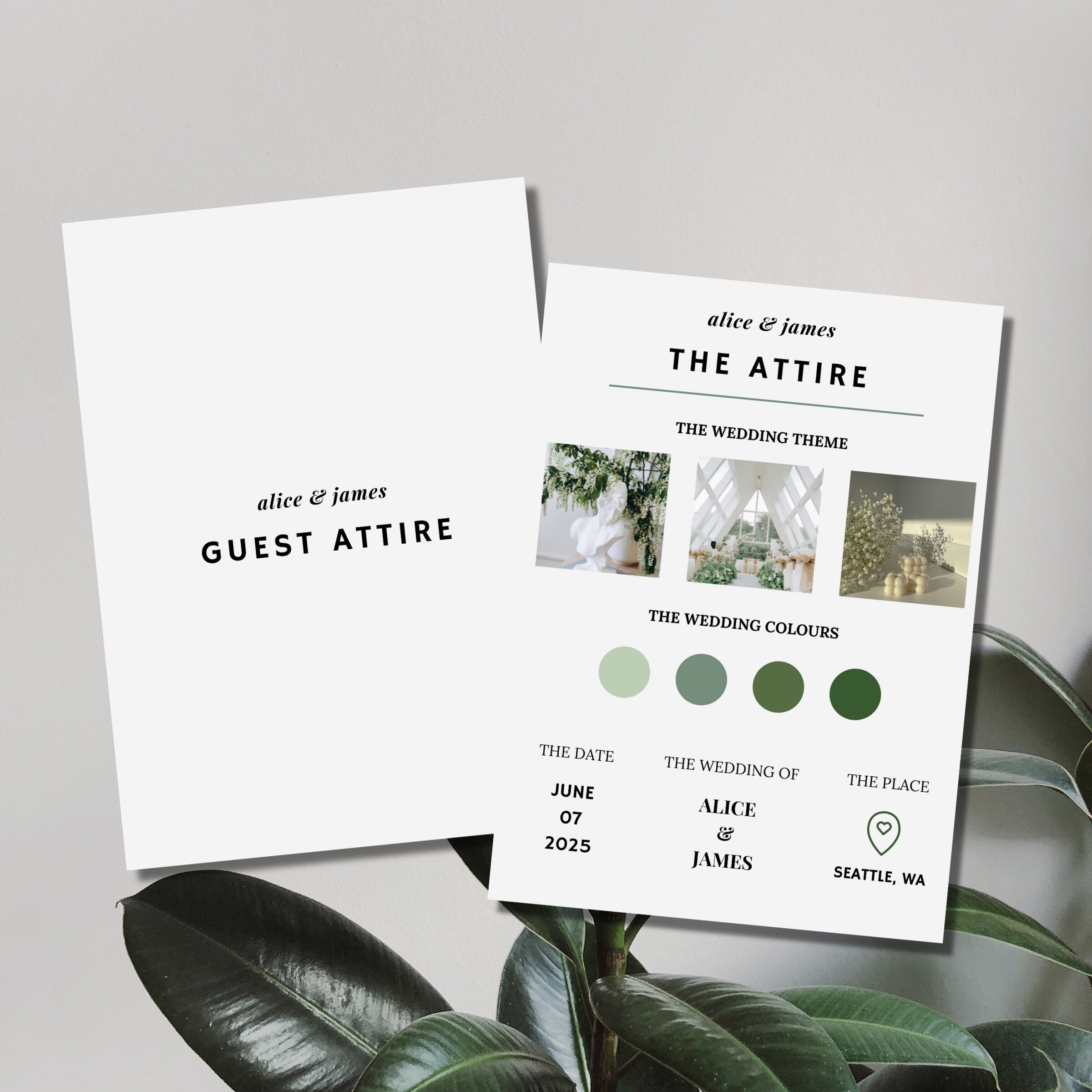 Wedding Guest Attire Card Canva Template, Attire Info Card, Wedding ...