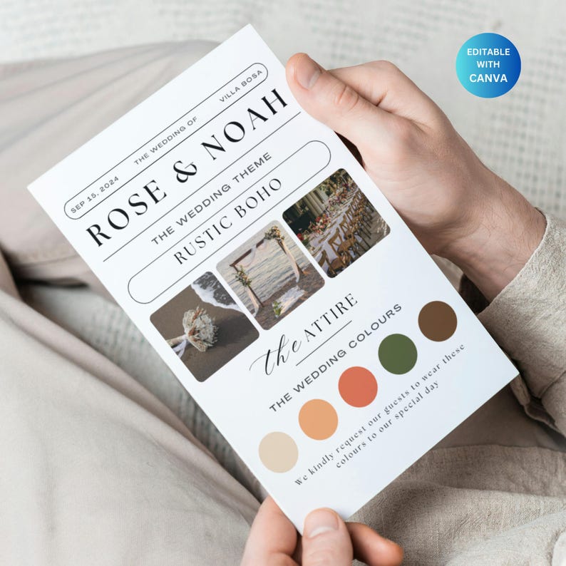 Guest Dress Code Insert Card, Wedding Theme Attire Card Template ...