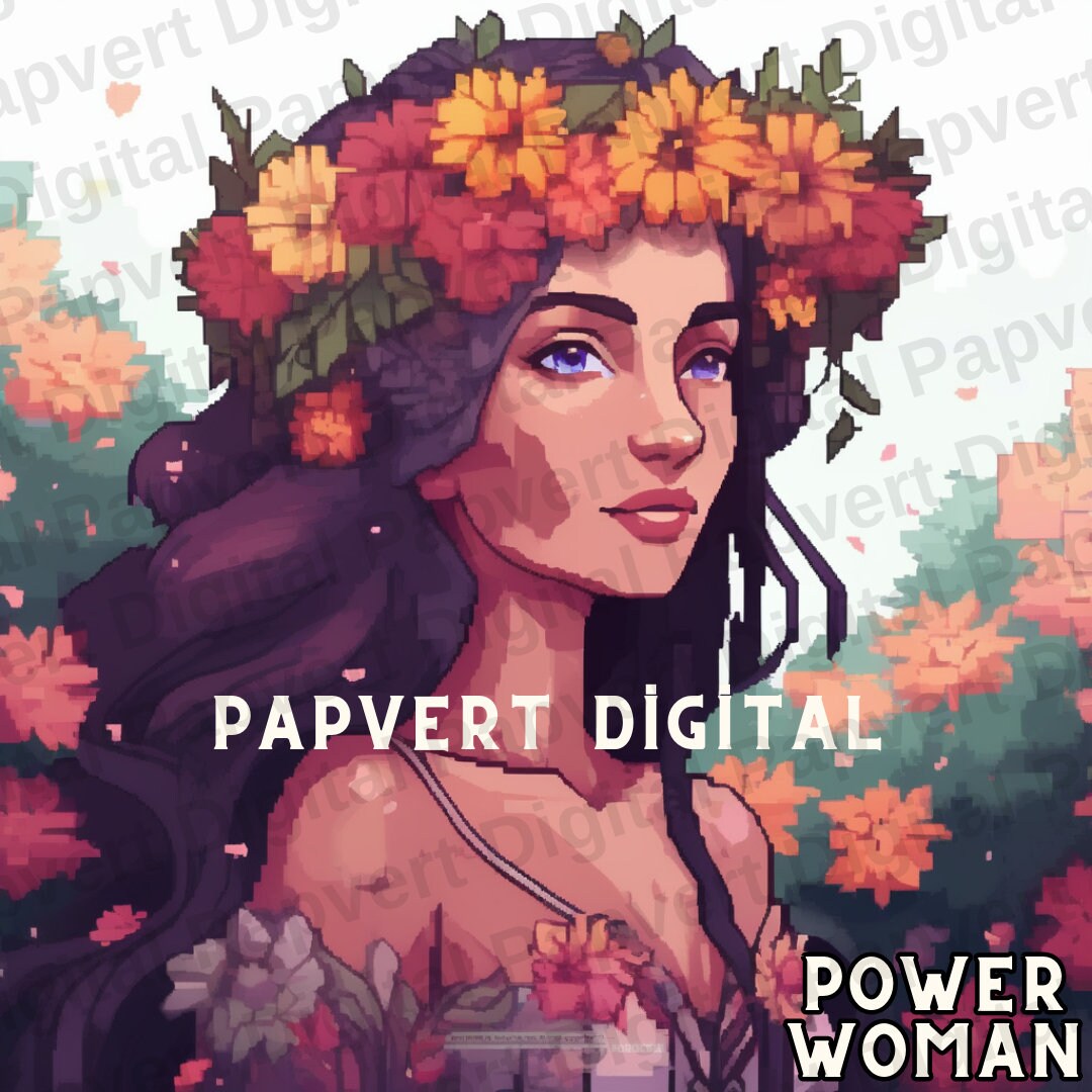 Pixel Art Woman Table Set, Woman Day Tablo Decoration, Digital SVG PNG ...