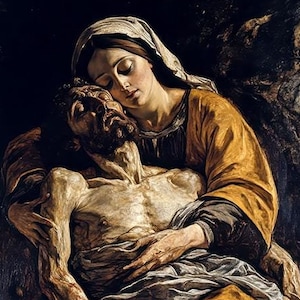 Sacred Pietà Digital Art Print | Religious Wall Decor | Devotional Gift ...